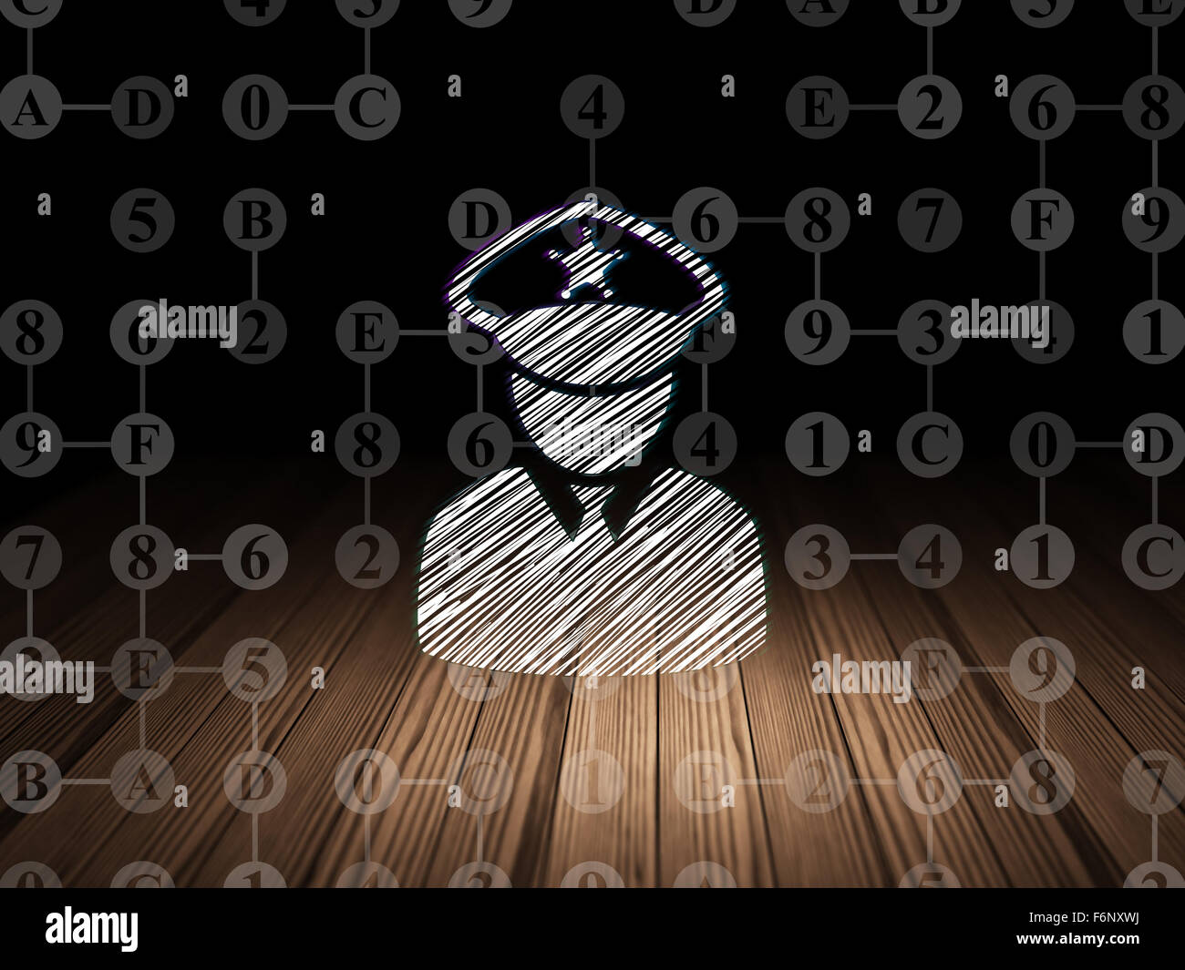 Privacy concept: Police in grunge dark room Stock Photo - Alamy