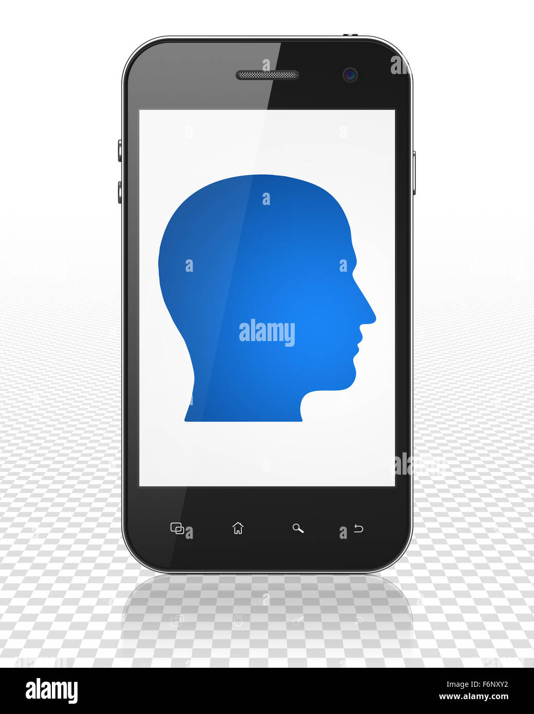 Business concept: Smartphone with Head on display Stock Photo - Alamy