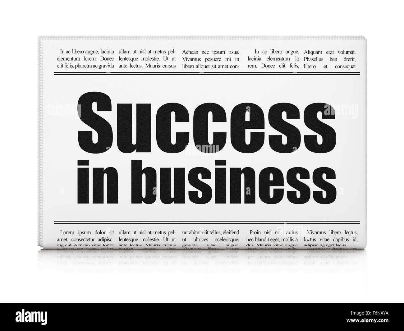 Finance concept: newspaper headline Success In business Stock Photo - Alamy