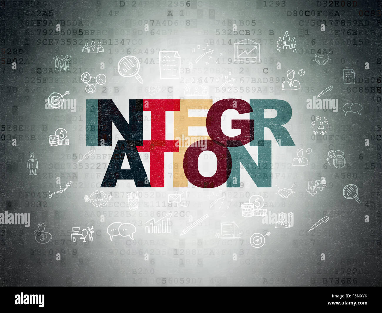Business concept: Integration on Digital Paper background Stock Photo ...