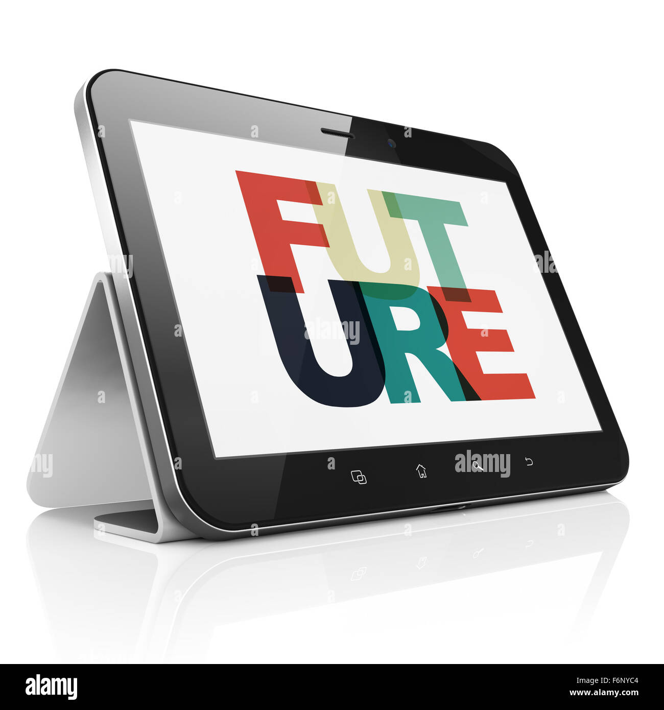Timeline concept: Tablet Computer with Future on display Stock Photo ...