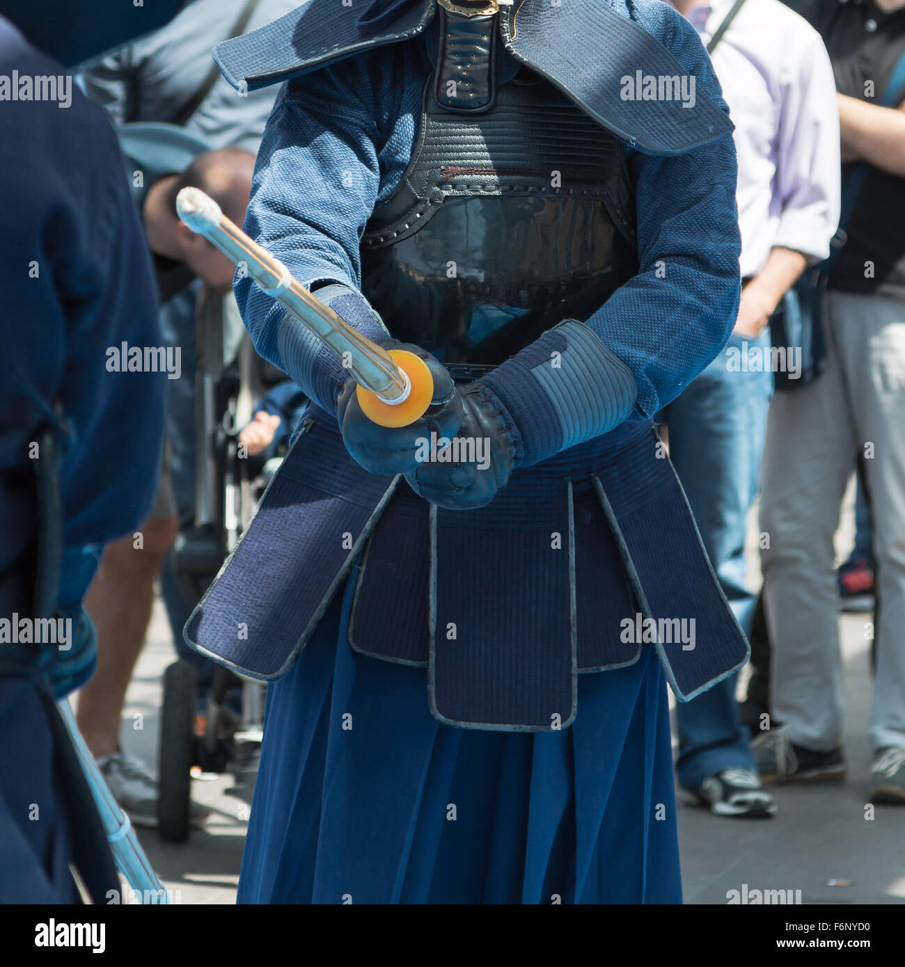 Kendo Fighters match in Traditional Clothes and Bamboo Sword, Japanese ...