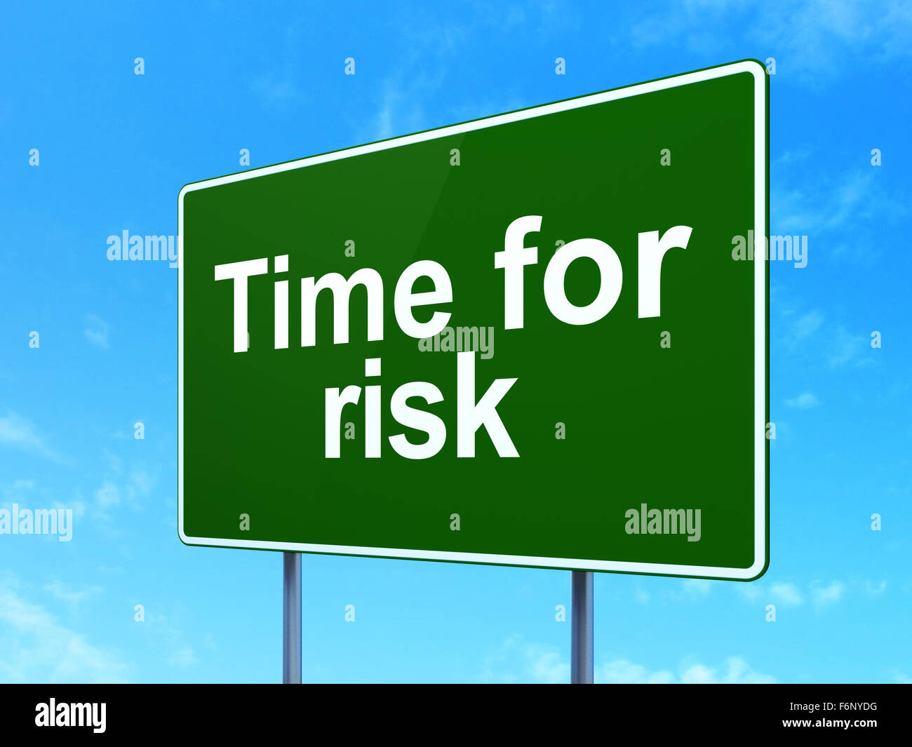 Time concept: Time For Risk on road sign background Stock Photo - Alamy