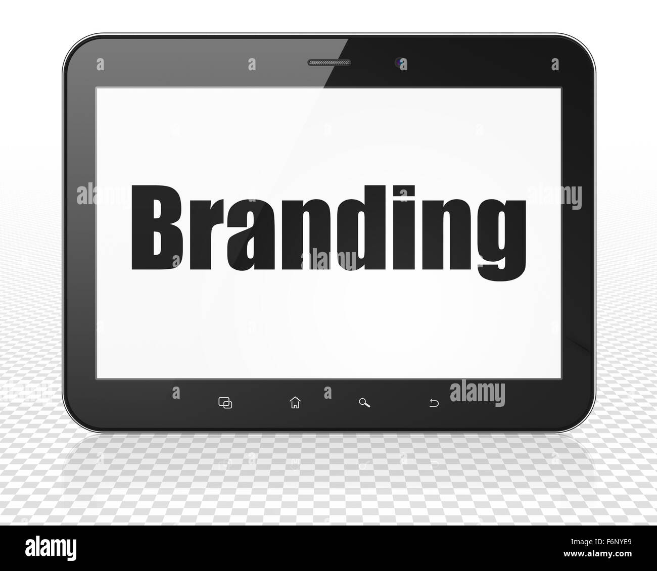 Advertising concept: Tablet Pc Computer with Branding on display Stock ...