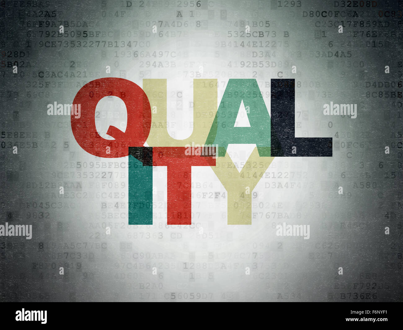 Advertising concept: Quality on Digital Paper background Stock Photo ...