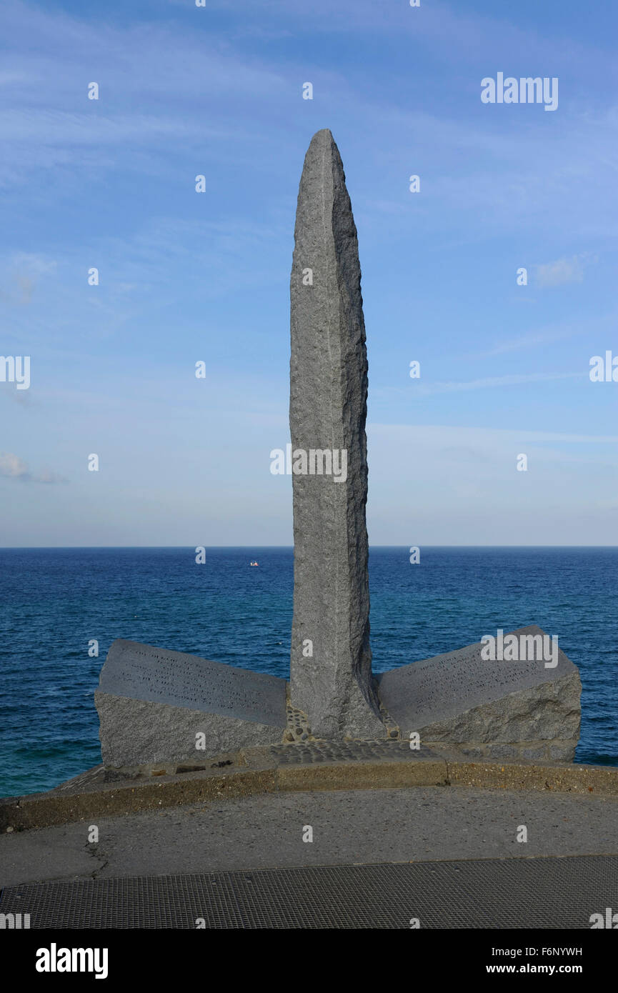 D Day,Ranger monument,Granite Dagger atop bunker,Pointe du Hoc,Landing ...