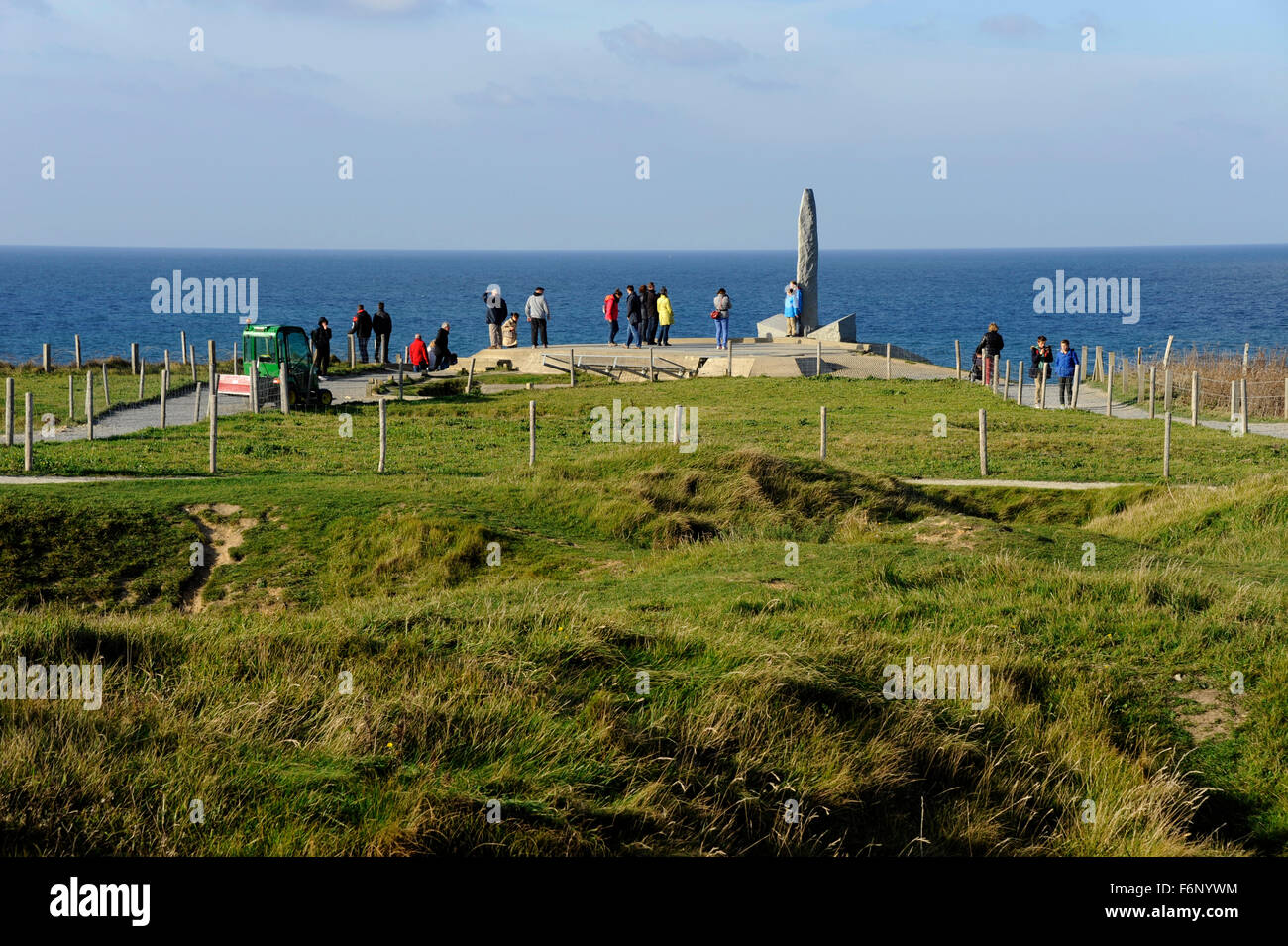D Day,Ranger monument,Granite Dagger atop bunker,Pointe du Hoc,Landing ...