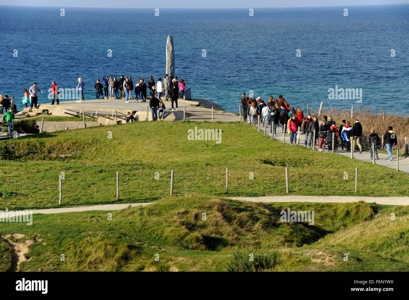 D Day,Ranger monument,Granite Dagger atop bunker,Pointe du Hoc,Landing ...