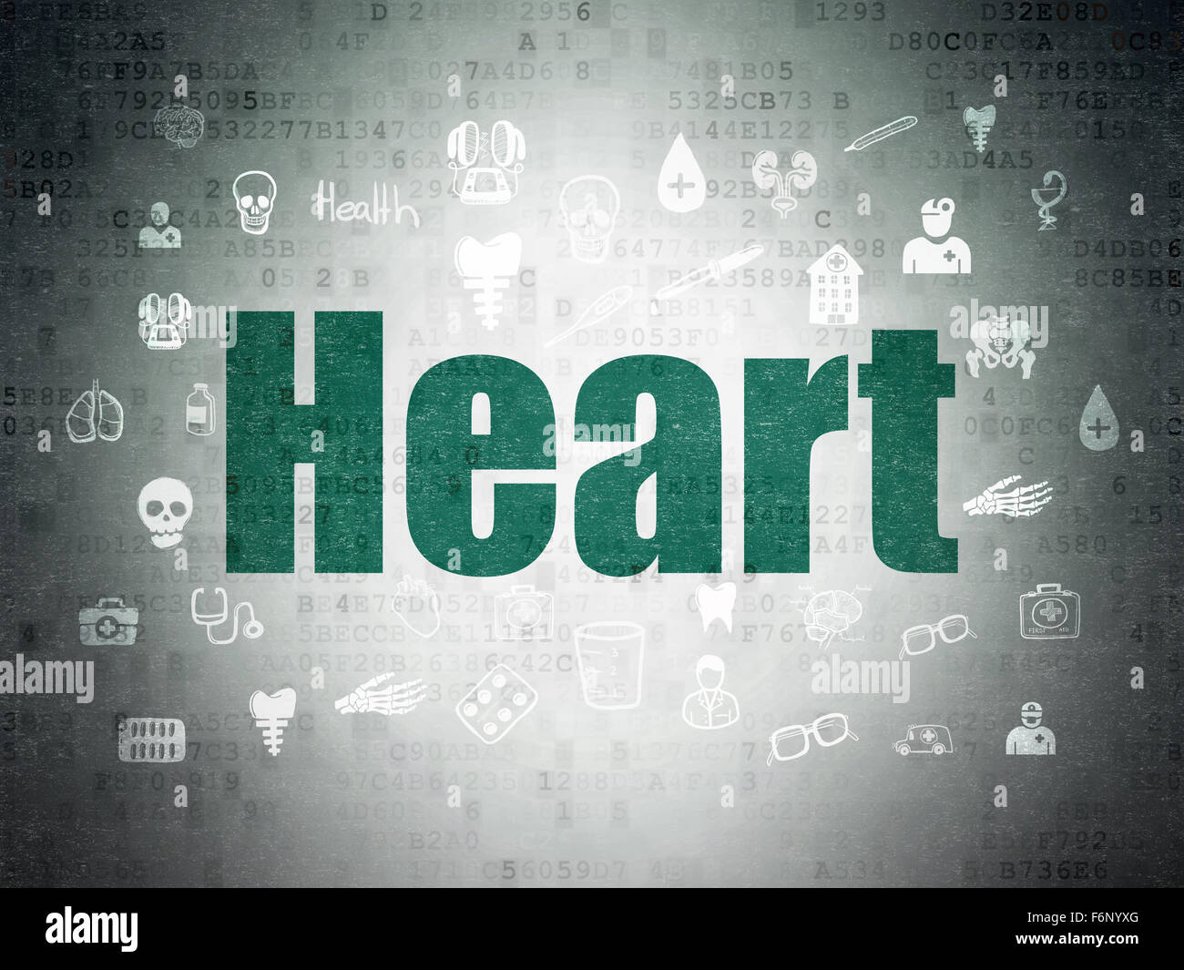 Health concept: Heart on Digital Paper background Stock Photo - Alamy