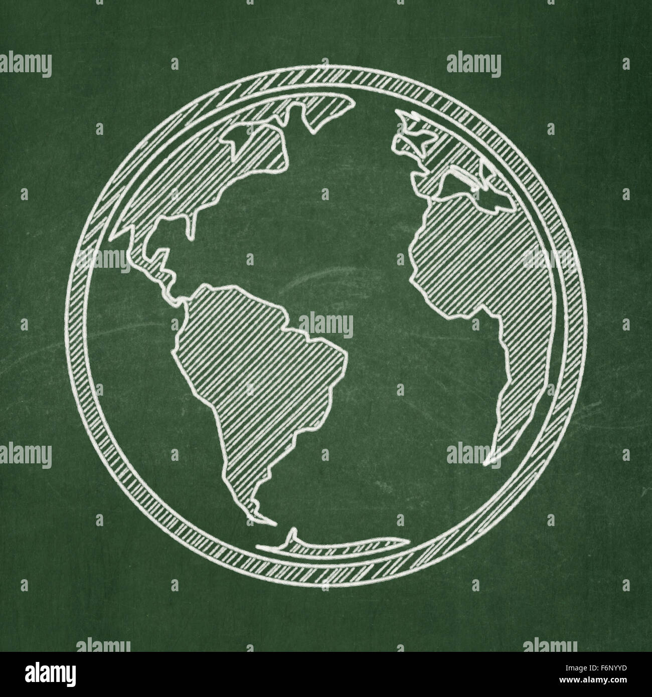 Science concept: Globe on chalkboard background Stock Photo - Alamy