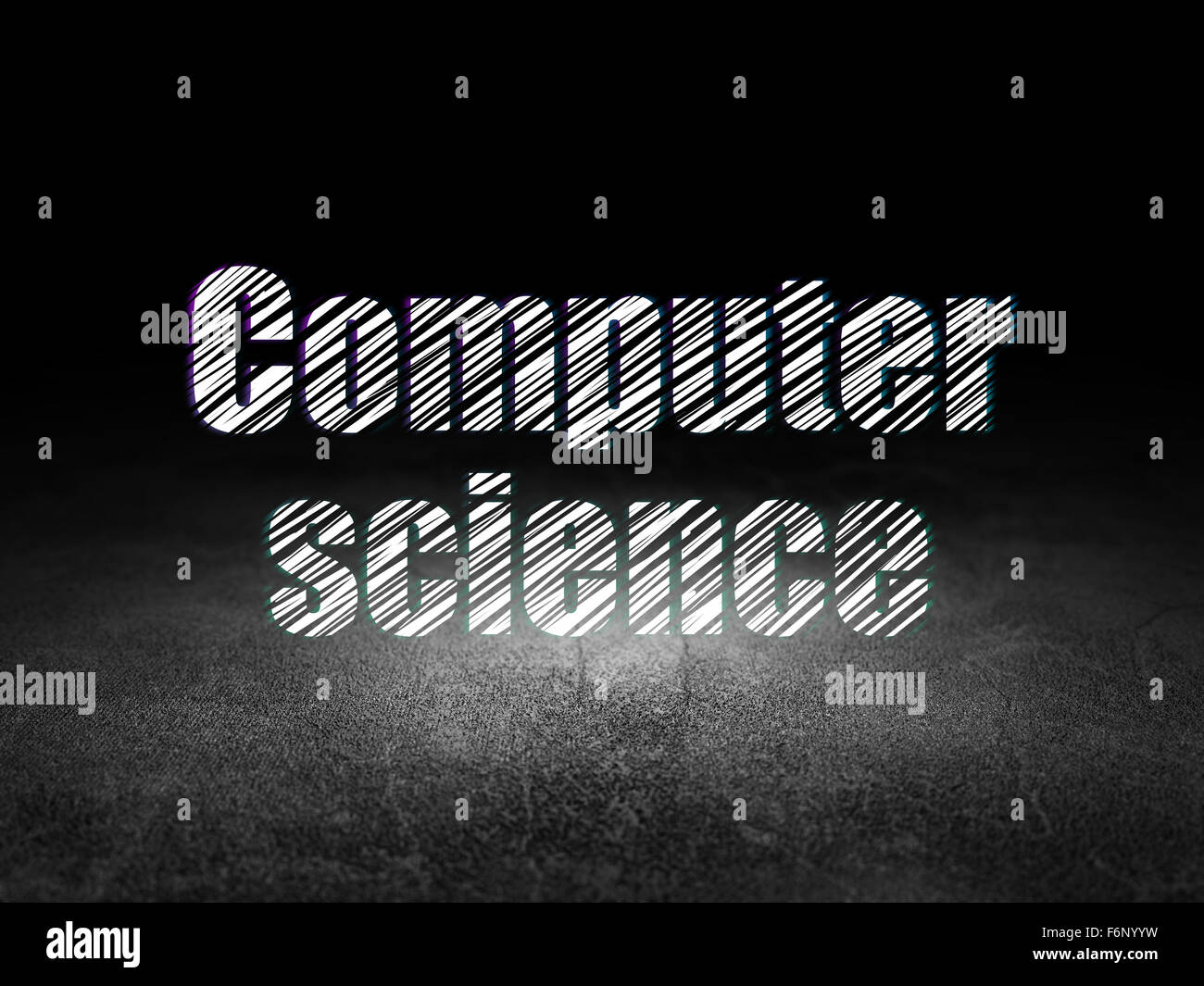 Science concept: Computer Science in grunge dark room Stock Photo - Alamy