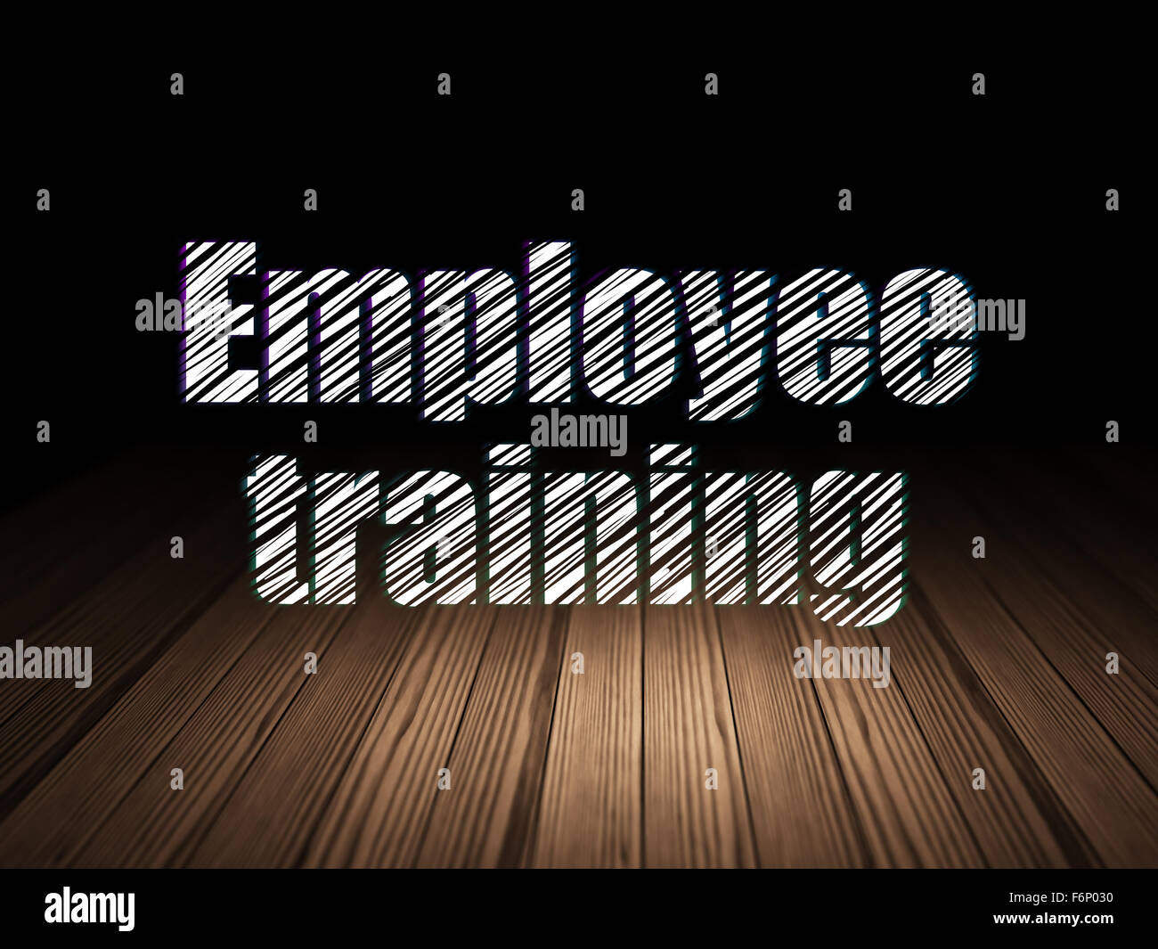 Education concept: Employee Training in grunge dark room Stock Photo ...