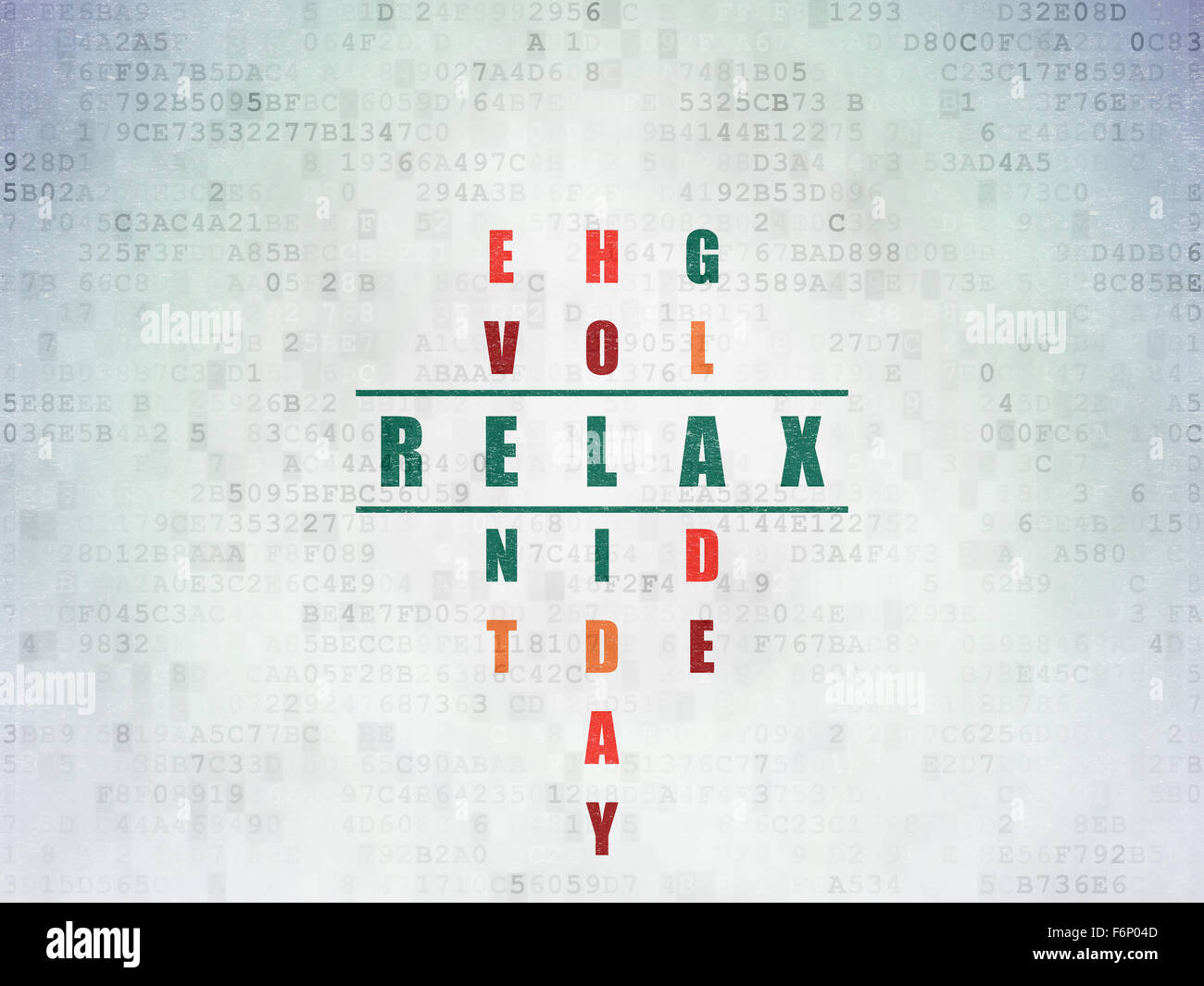 Holiday concept: Relax in Crossword Puzzle Stock Photo - Alamy