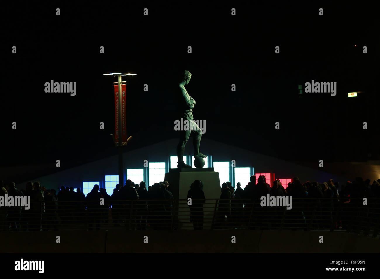 Wembley, London, UK. 17th November, 2015. The Bobby Moore statue as ...