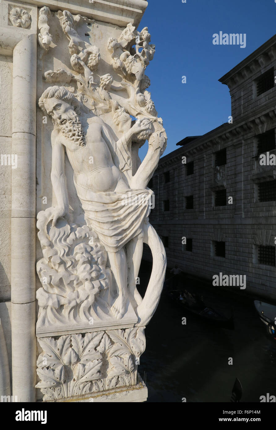 Drunken Noah sculpture at the Doge's Palace at St Marks Square, San ...