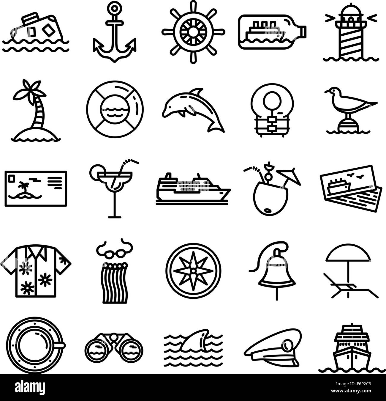 Cruise icon set Stock Vector Image & Art - Alamy