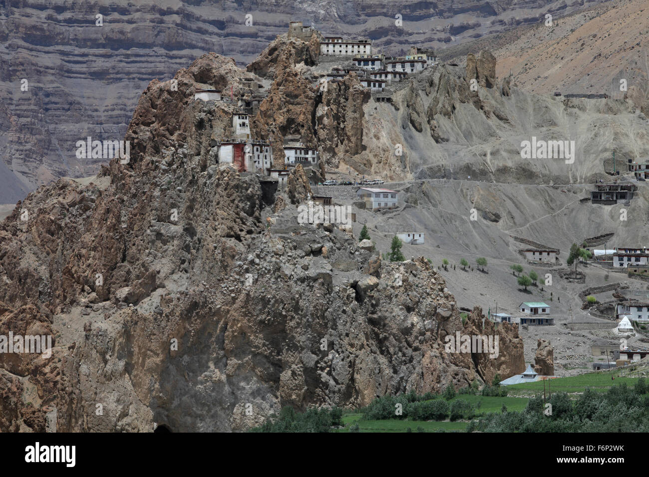 SPITI VALLEY - Dhankar Monastery View from outside Fort monastery built ...
