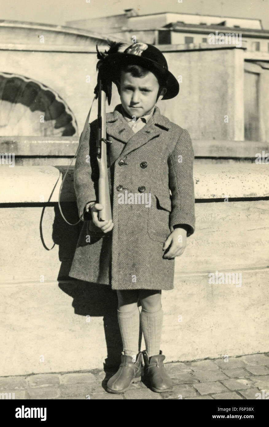 A child with hat and musket, Italy Stock Photo - Alamy