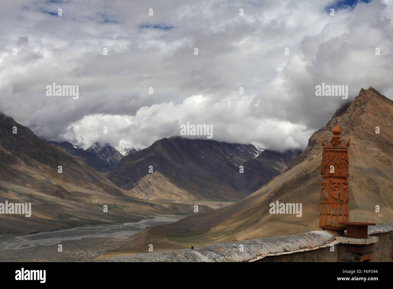 SPITI VALLEY - Mountains and Sky view from Dhankar Monastery Himachal ...