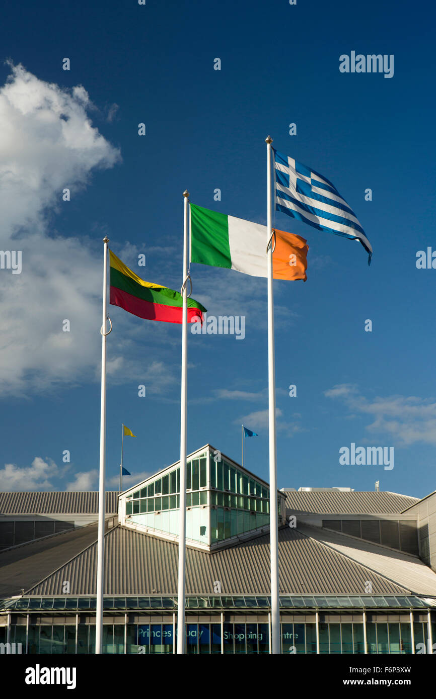 UK, England, Yorkshire, Hull, EU flags flying on Castle Street outside ...