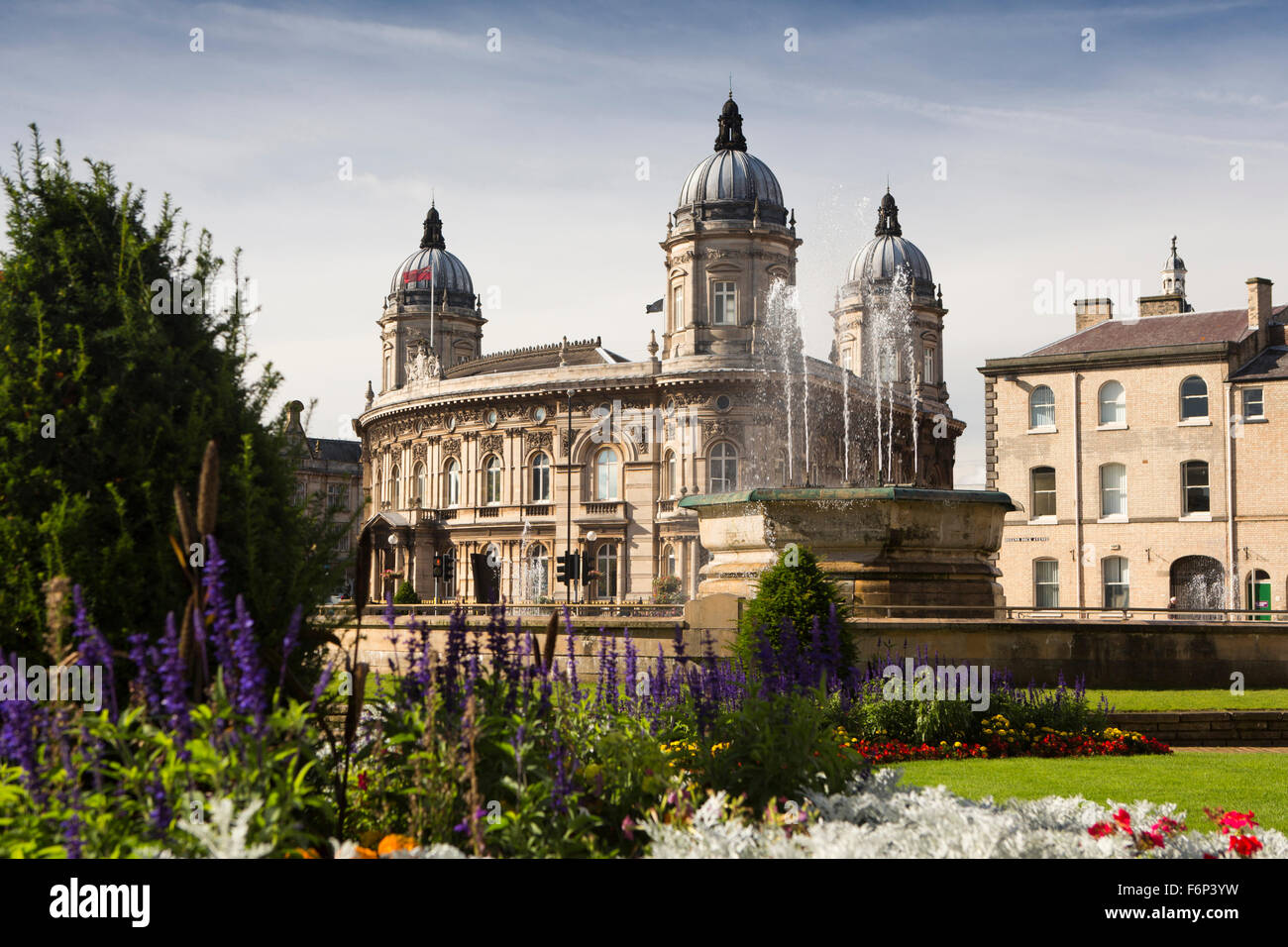 UK, England, Yorkshire, Hull, Queens Gardens, floral planting and ...