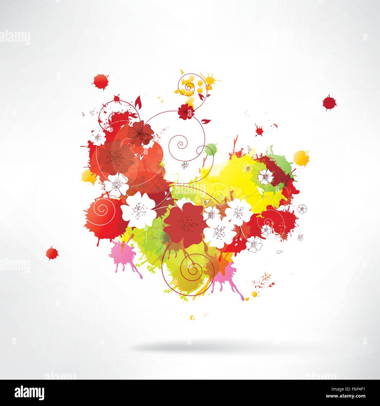Abstract background with splash and flowers Stock Vector Image & Art ...