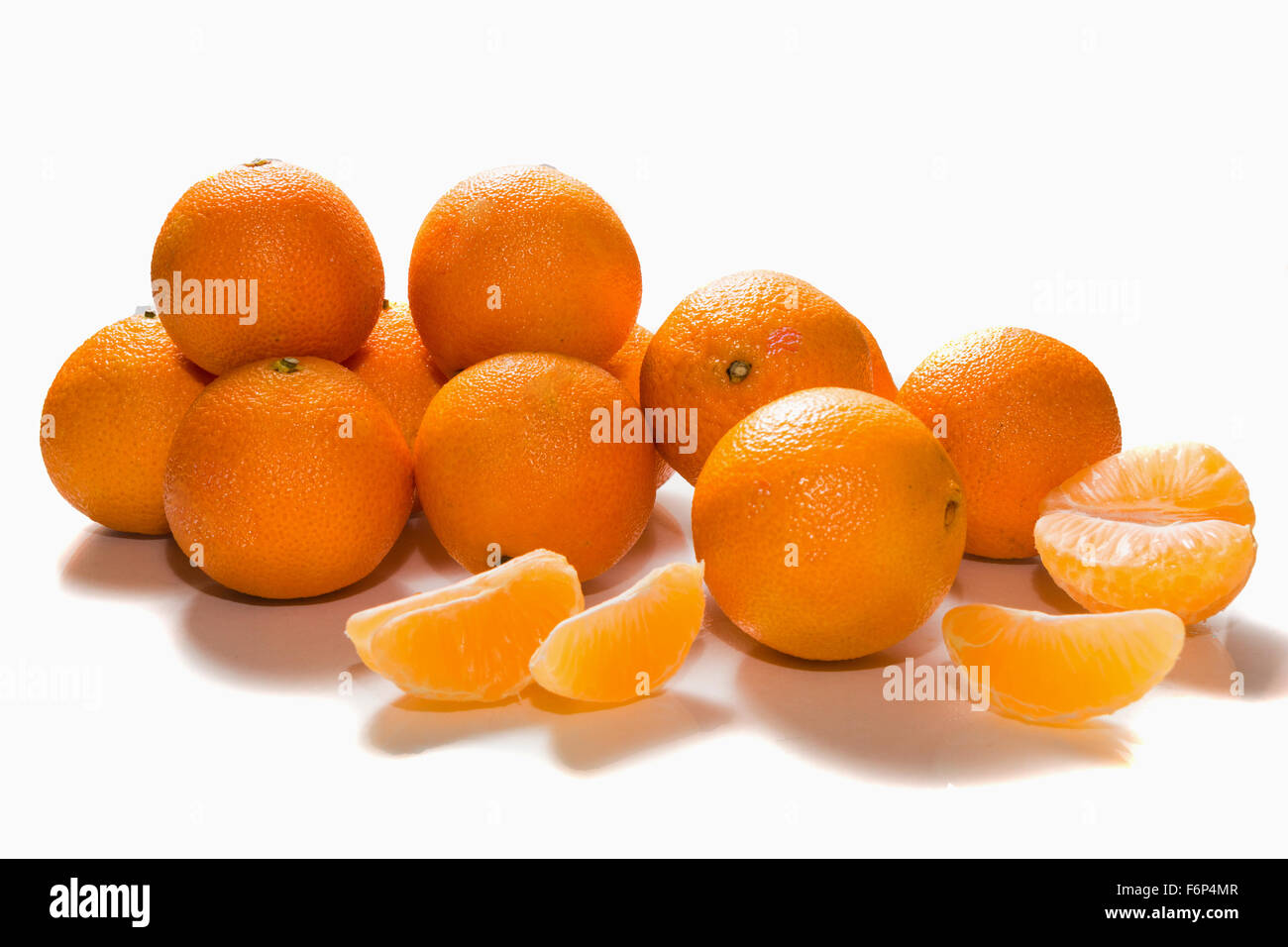 mandarins are shown in the photo on the white background Stock Photo ...