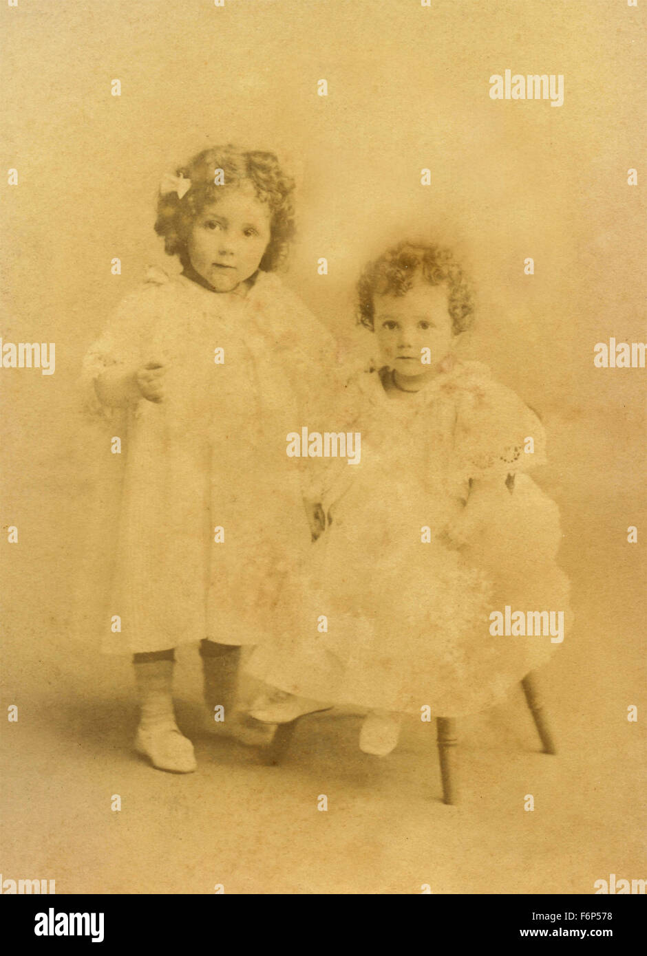 Portrait of two little girls, Italy Stock Photo - Alamy