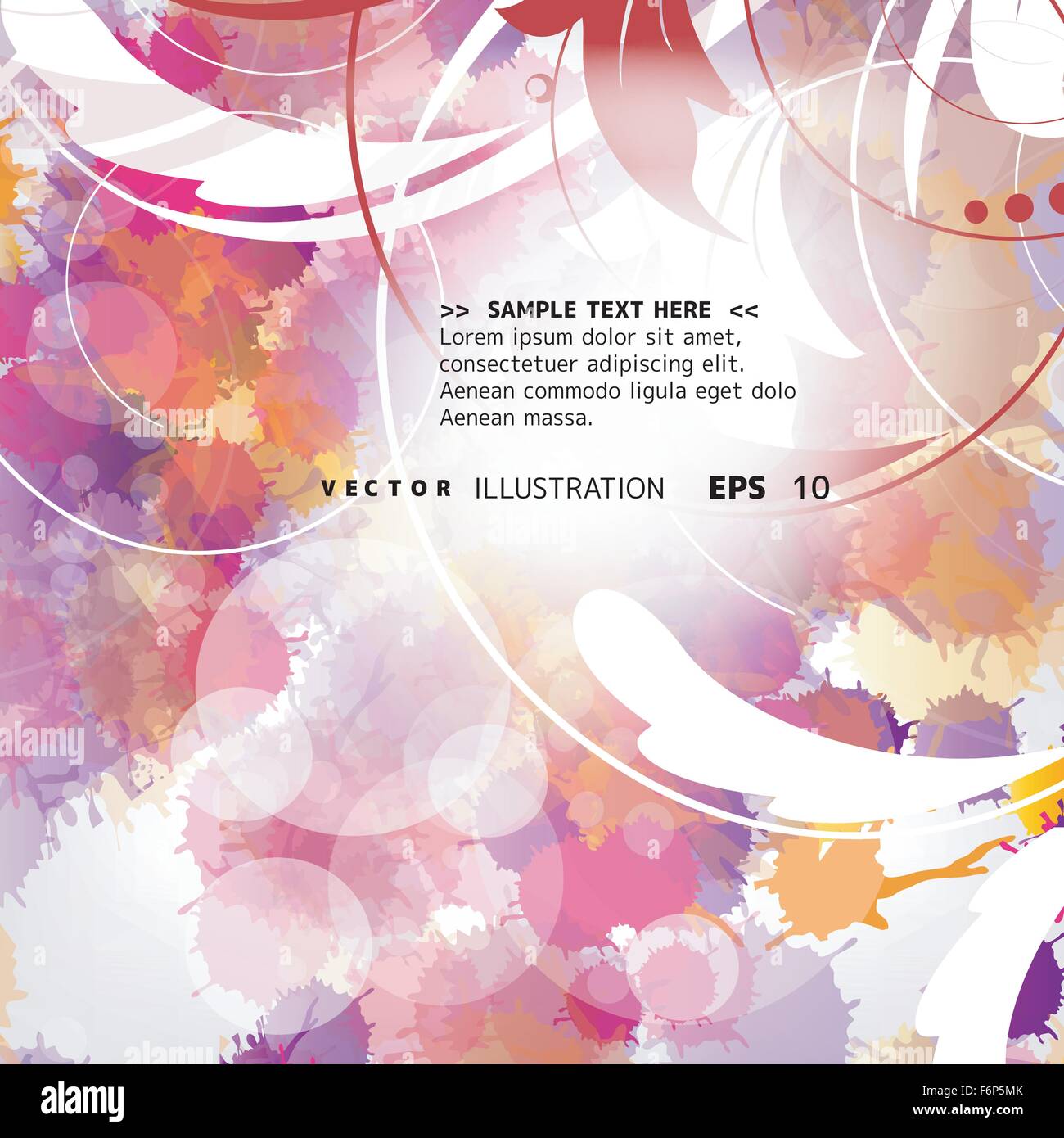 abstract vintage floral background with color splash Stock Vector Image ...