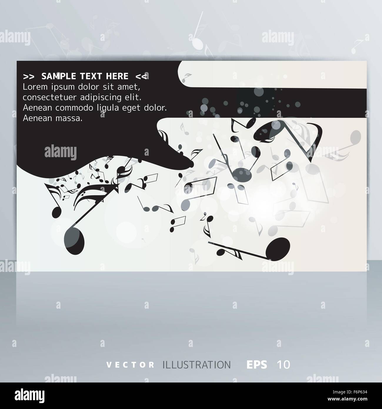 Card with abstract background with music notes Stock Vector Image & Art ...