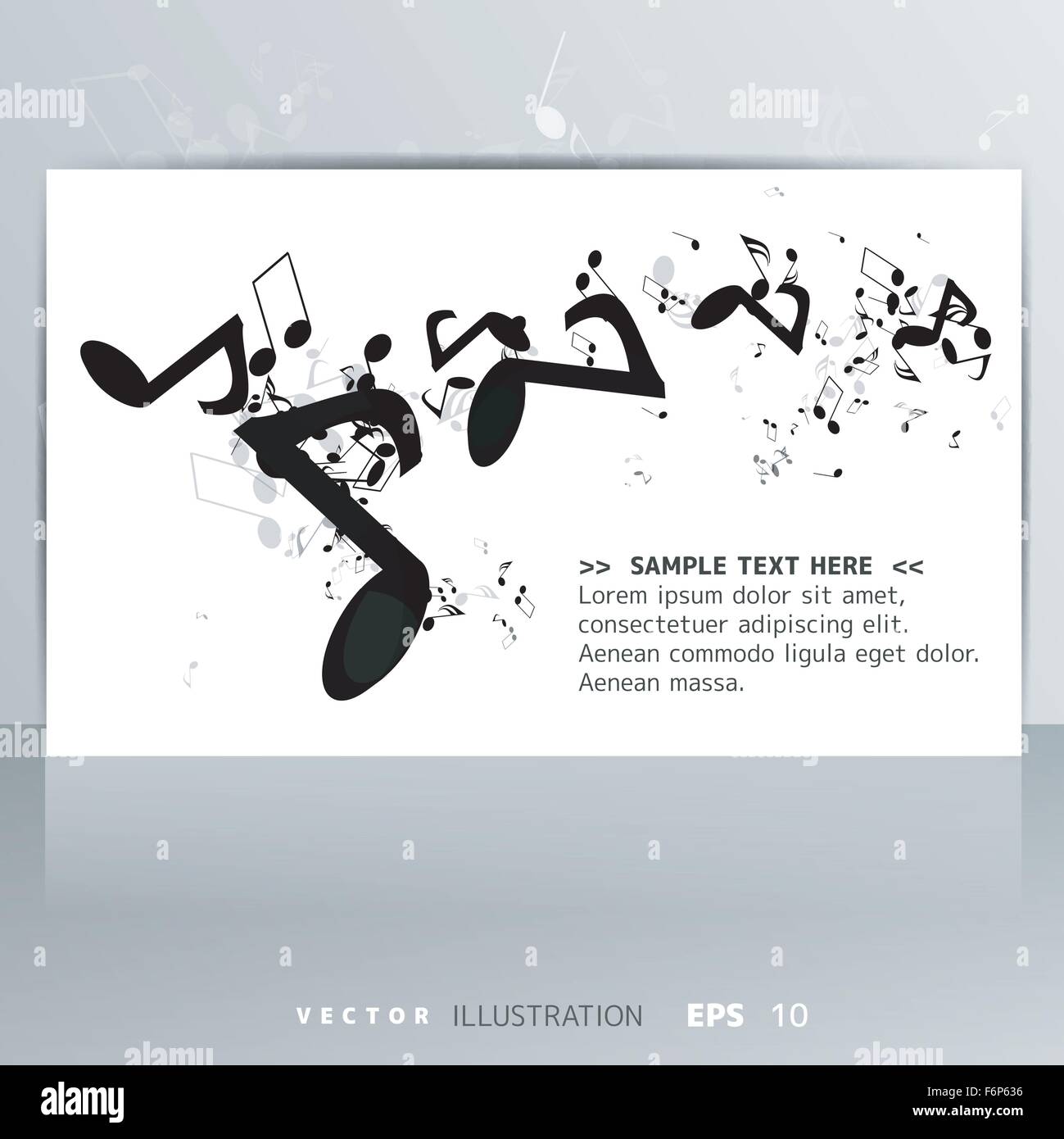Card with abstract background with music notes Stock Vector Image & Art ...