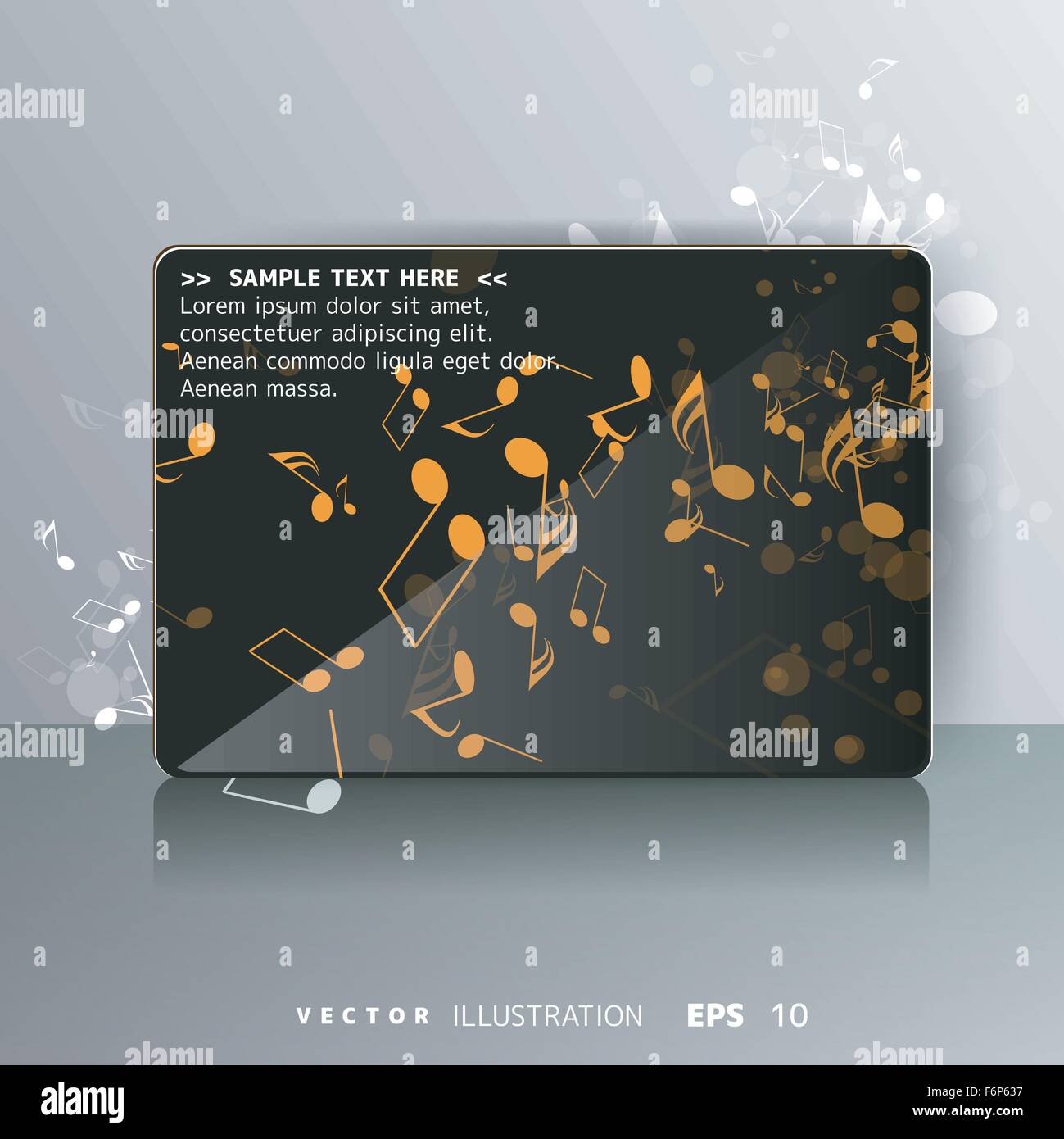 Card with abstract background with music notes Stock Vector Image & Art ...