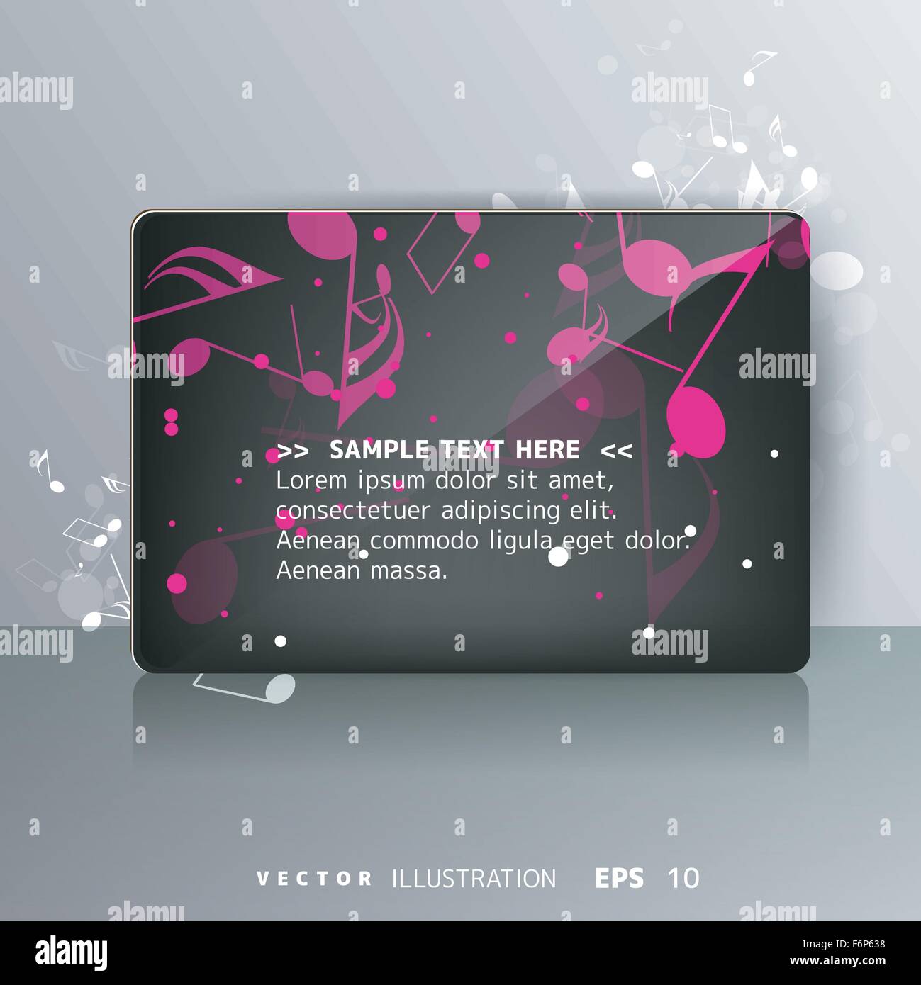 Card with abstract background with music notes Stock Vector Image & Art ...