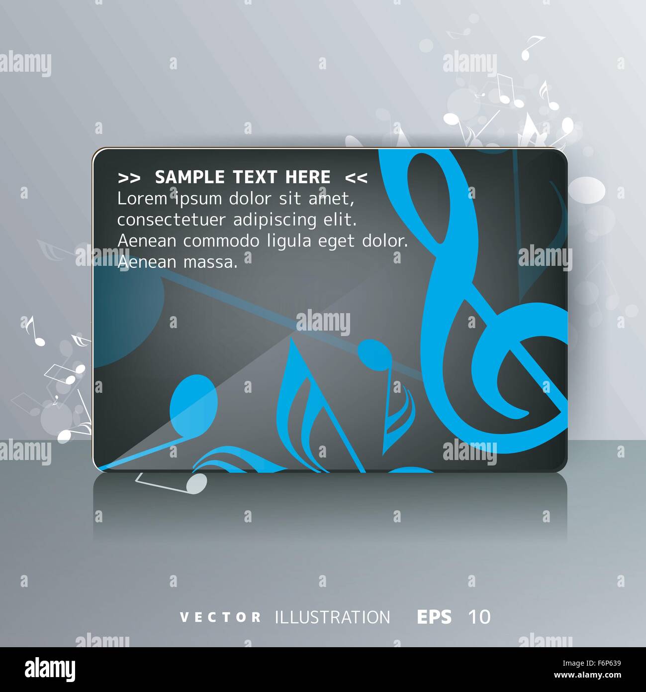 Card with abstract background with music notes Stock Vector Image & Art ...