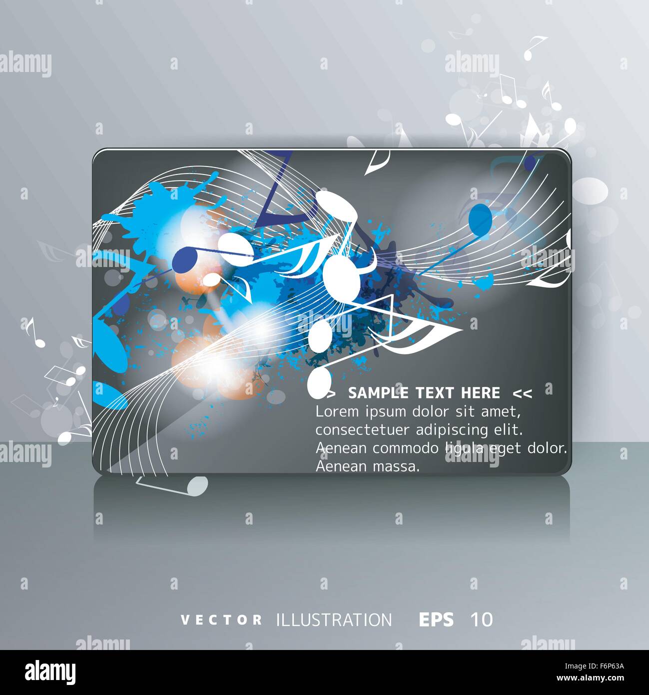Card with abstract background with music notes Stock Vector Image & Art ...