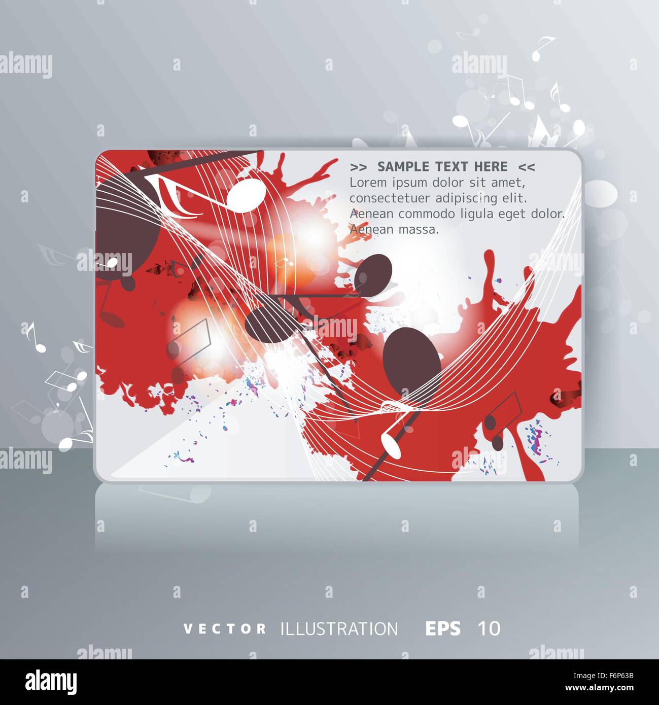 Card with abstract background with music notes Stock Vector Image & Art ...