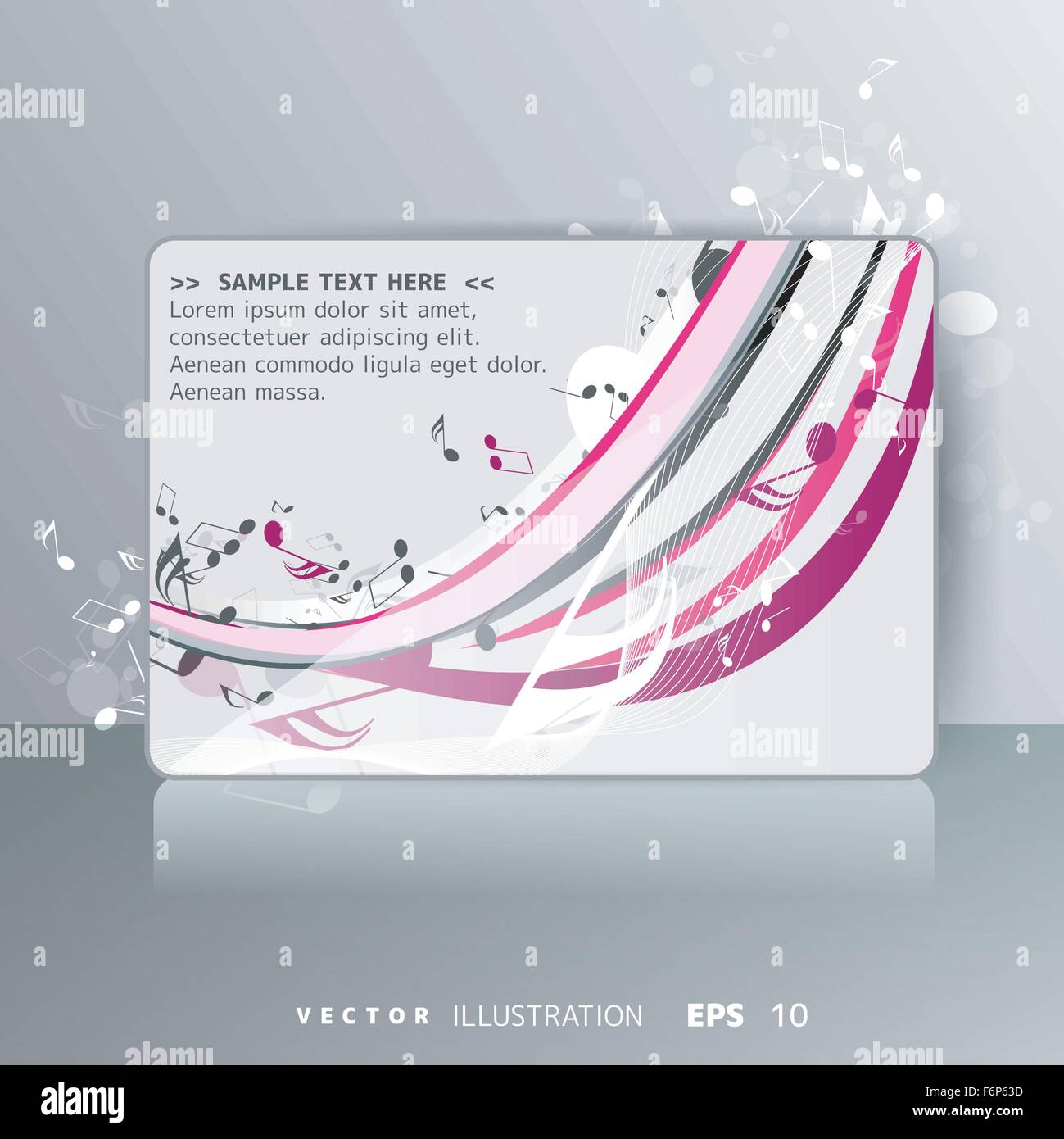 Card with abstract background with music notes Stock Vector Image & Art ...