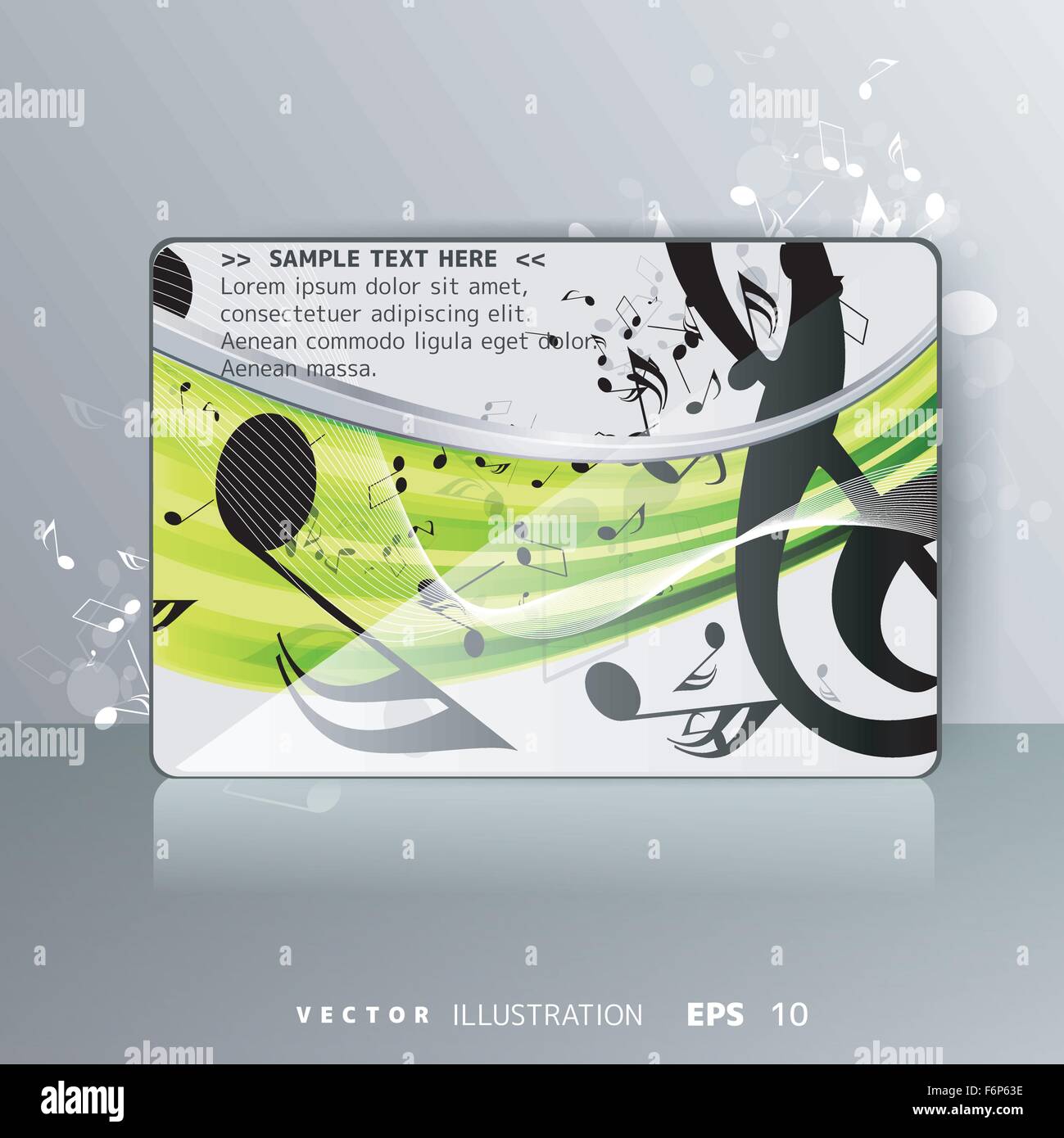 Card with abstract background with music notes Stock Vector Image & Art ...