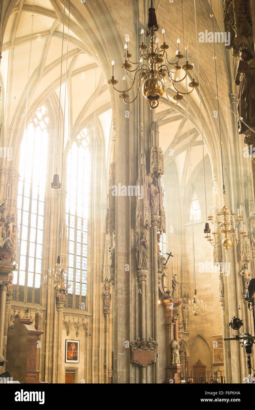 Window Lighting Show Interior of St. Stephan Cathedral - Vienna ...