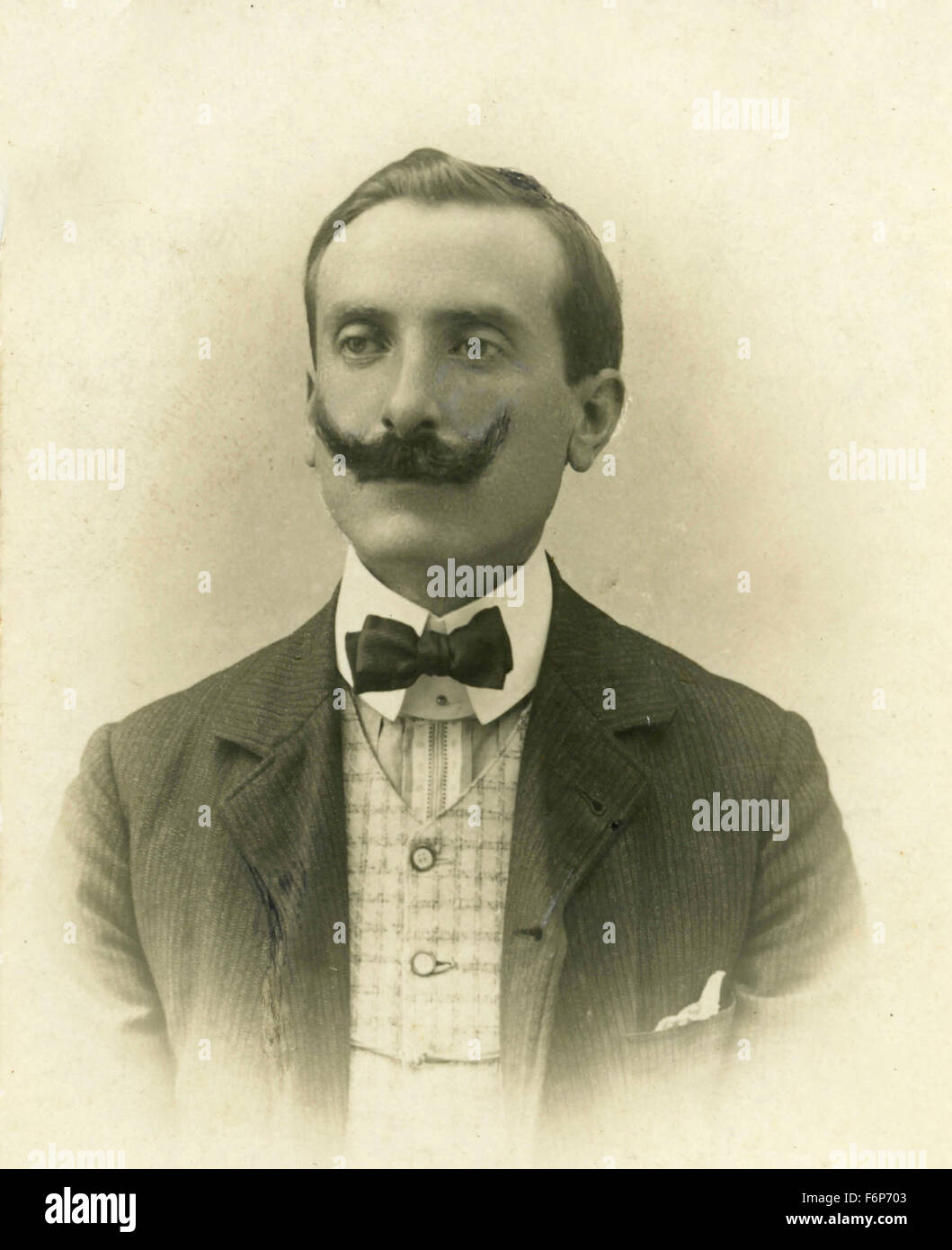 Portrait of a gentleman mustache upwards, Italy Stock Photo - Alamy