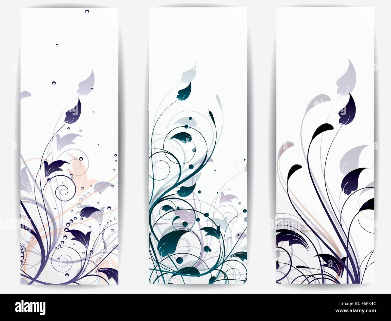 Set of abstract cards with flowers Stock Vector Image & Art - Alamy