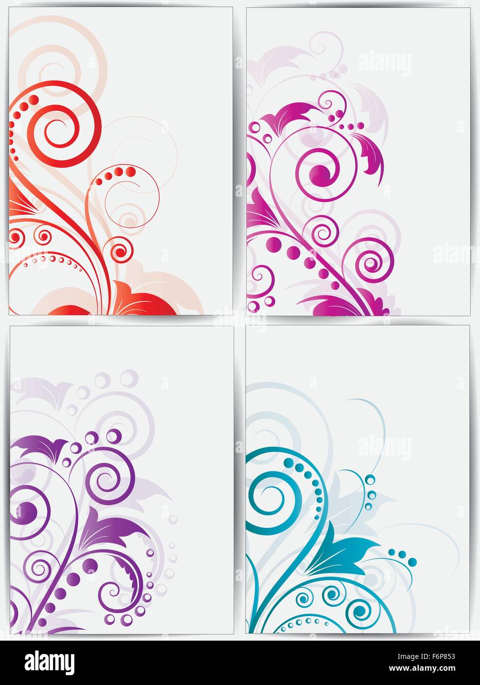 Set of abstract cards with flowers Stock Vector Image & Art - Alamy