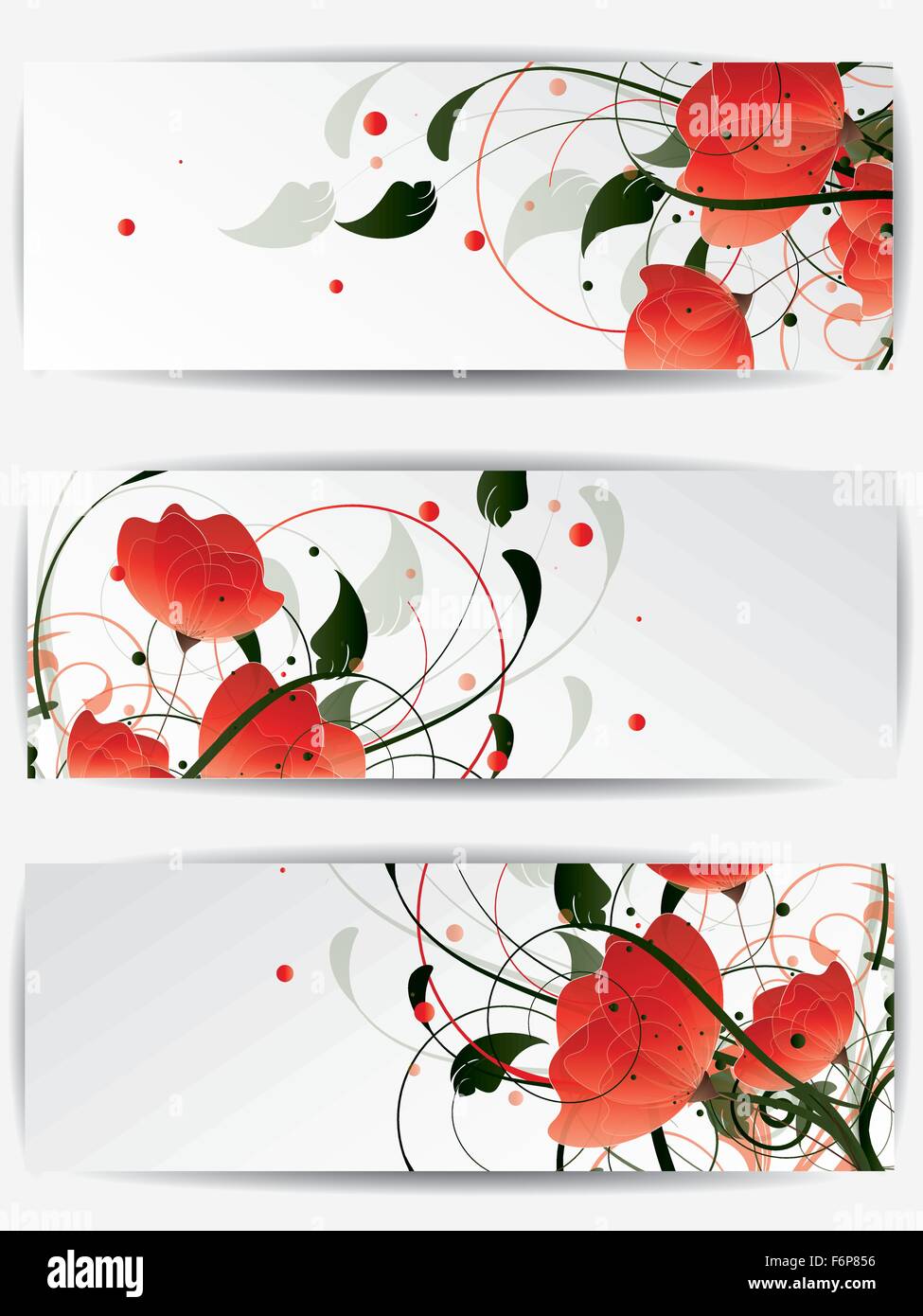 Set of abstract cards with flowers Stock Vector Image & Art - Alamy