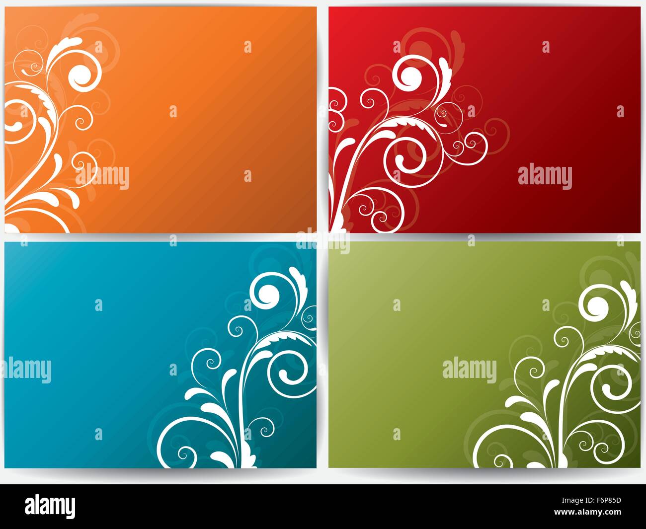 Set of abstract cards with flowers Stock Vector Image & Art - Alamy