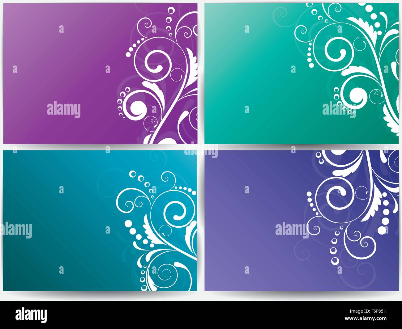 Set of abstract cards with flowers Stock Vector Image & Art - Alamy