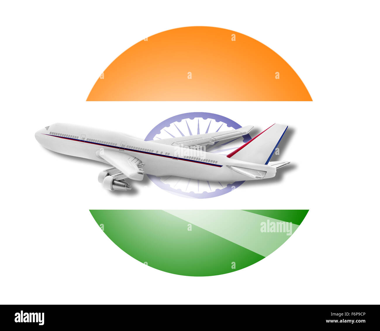 Plane and India flag Stock Photo - Alamy