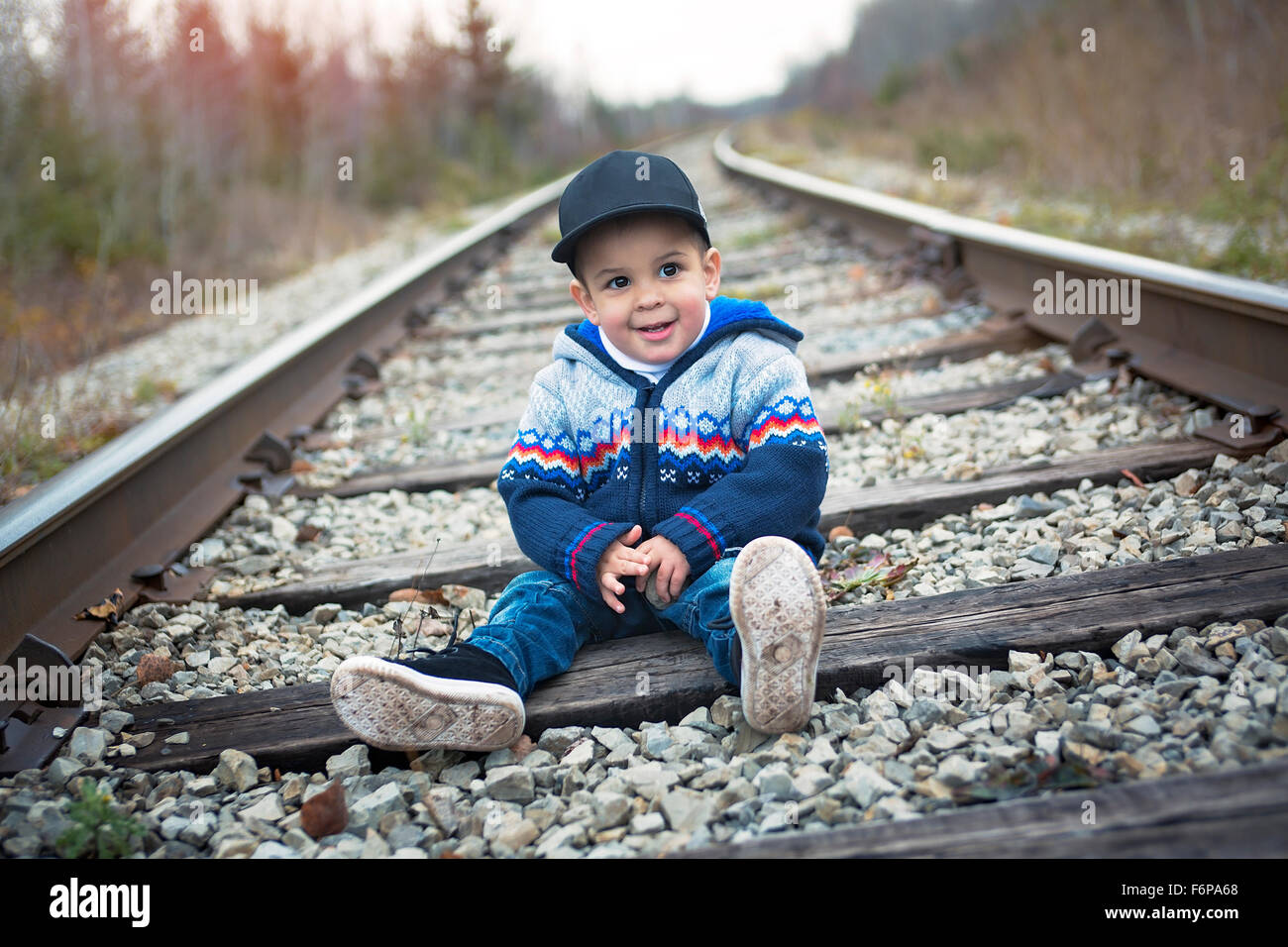 boy on a railway station Stock Photo - Alamy
