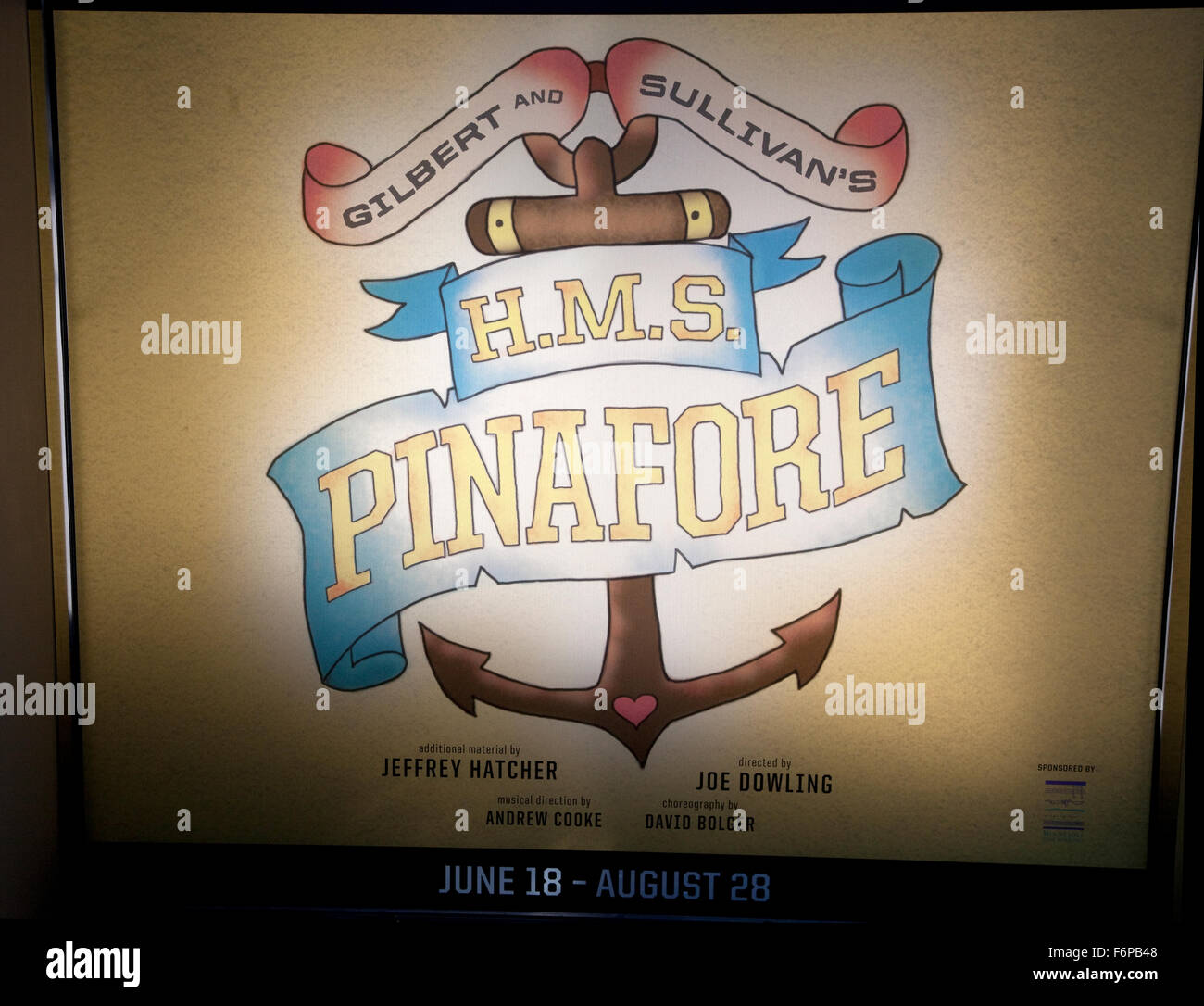 Gilbert and Sullivan poster advertisement for H.M.S. Pinafore musical ...