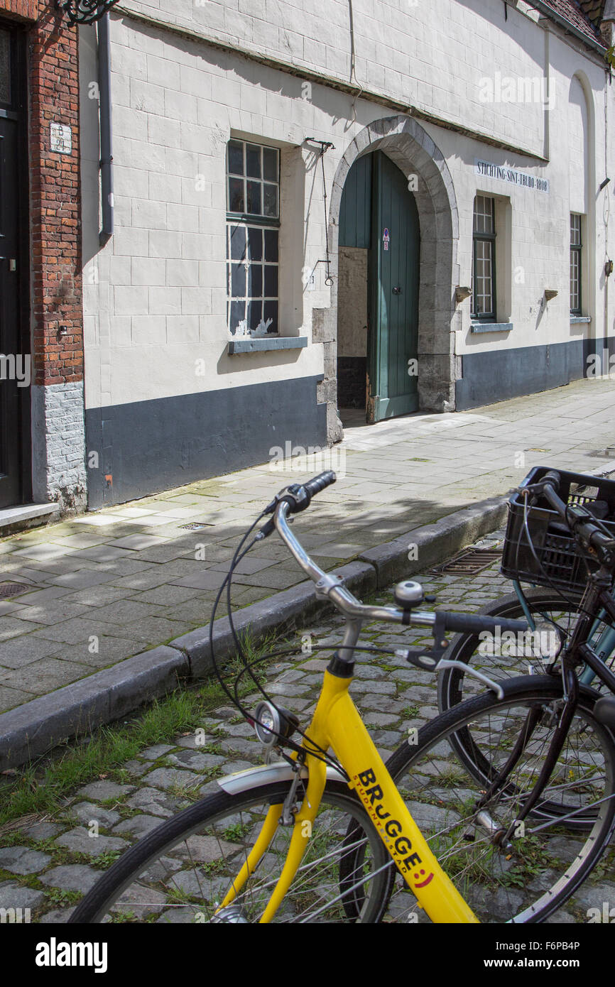 Godshuis Sint-Trudo / St. Trudo almshouse in the city Bruges, West ...