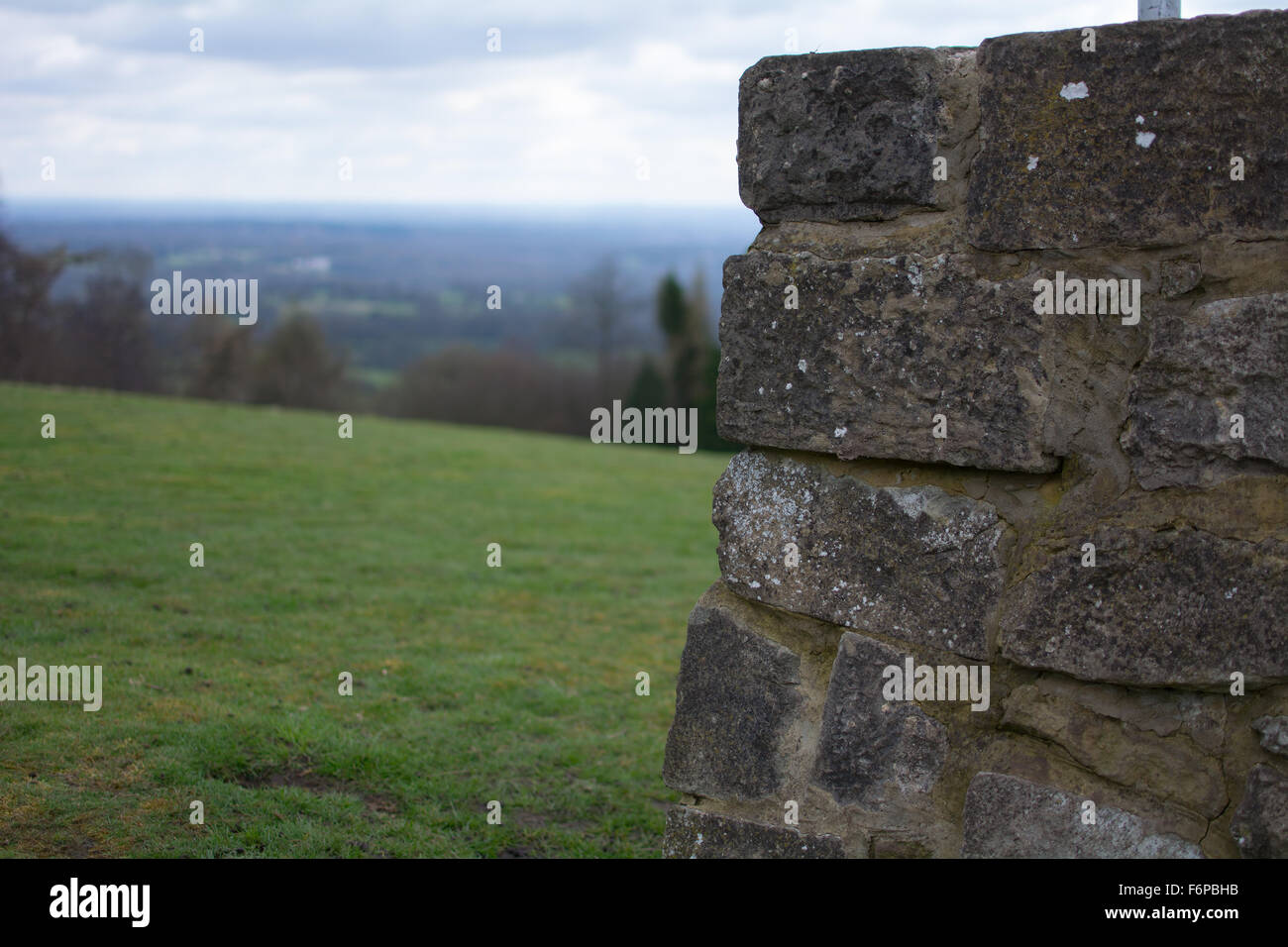 Wall in field Stock Photo - Alamy